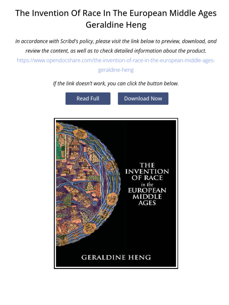 The Invention of Race in the European Middle Ages Geraldine Heng | PDF ...