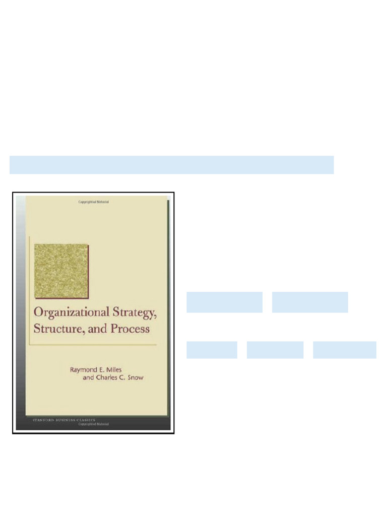 (Ebook) Organizational Strategy, Structure, and Process (Stanford ...