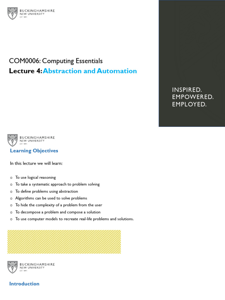 COM0006 Lecture 4 - Abstraction and Automation | PDF | Traffic ...