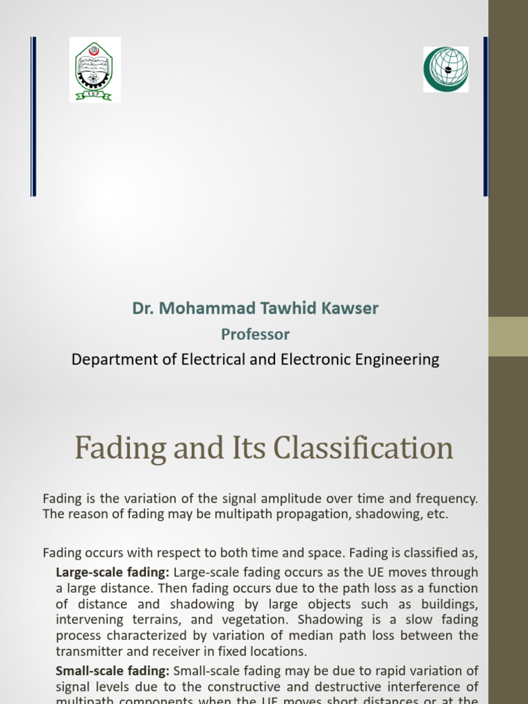 13_Fading | PDF | Bandwidth (Signal Processing) | Orthogonal Frequency ...