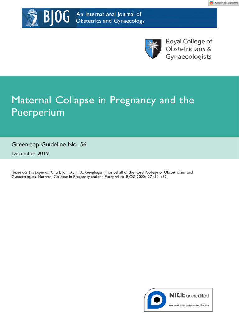 Maternal Collapse Guidelines for Care | PDF | Cardiopulmonary ...