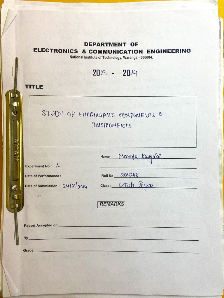 MLT Lab Record NITW ECE Department pdf ready | PDF
