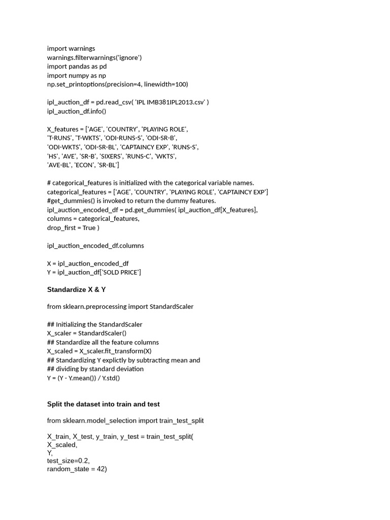 Lasso and Ridge Code | PDF | Regression Analysis | Coefficient Of ...