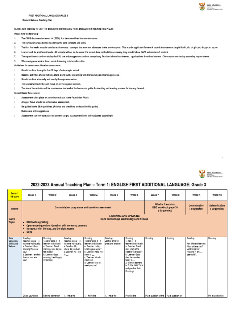 Grade 3 First Additional Language Guide | PDF | Phonics | Learning