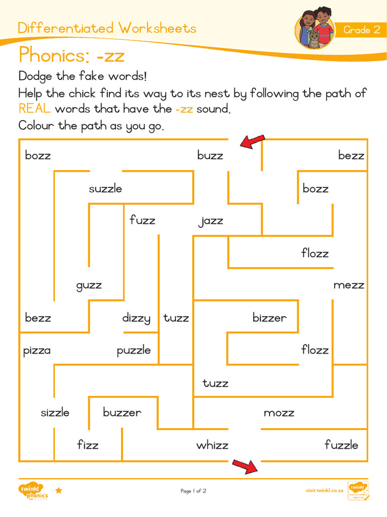 Za HL 1681114763 Grade 2 Phonics ZZ Differentiated Worksheets Ver 2 | PDF