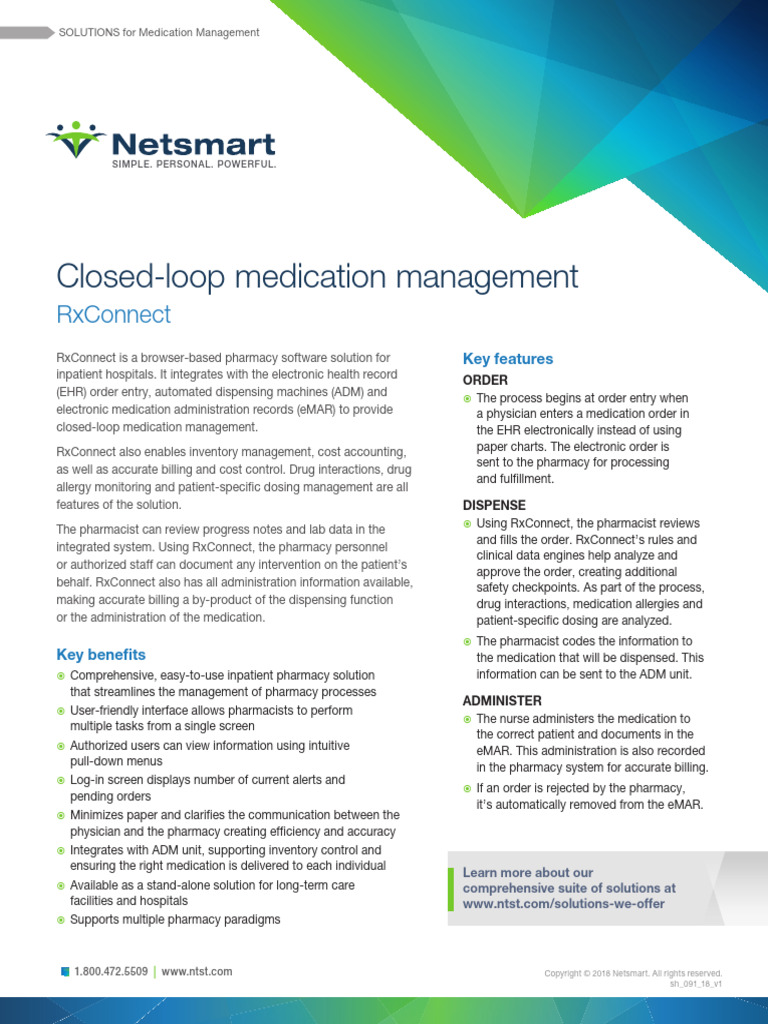RxConnect Solution Sheet | PDF | Pharmacy | Electronic Health Record