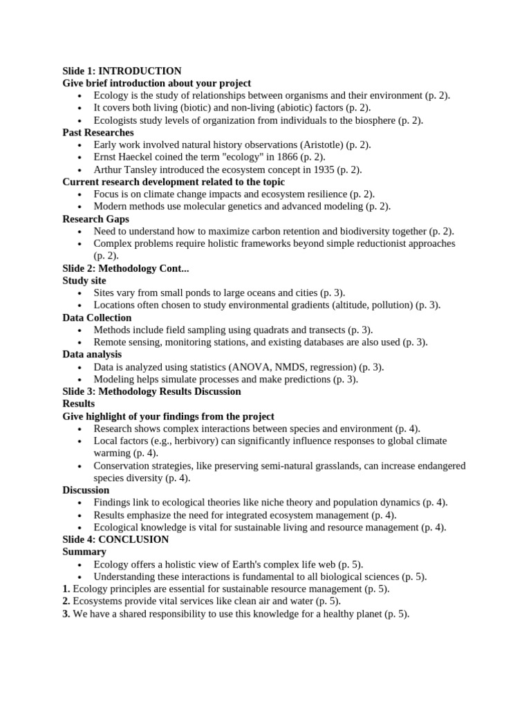 Slides | PDF | Ecology | Ecosystem