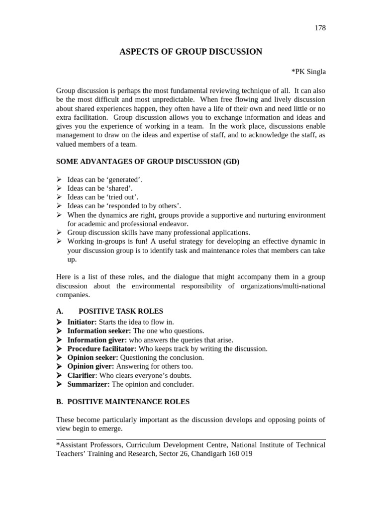 Effective Group Discussion Techniques | PDF | Body Language | Knowledge