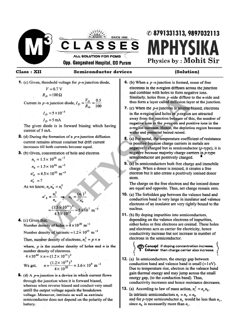 Class XII Physics: Semiconductor Devices | PDF