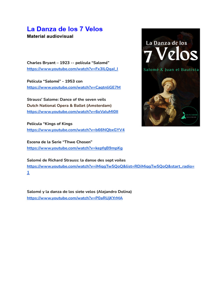 La Danza de Los 7 Velos - Material Complementario | PDF