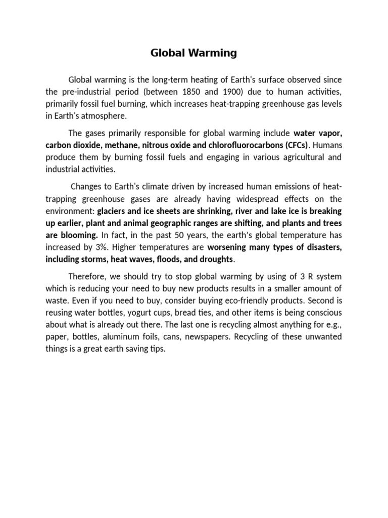 Global Warming | PDF