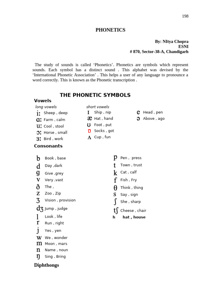 Phonetics: Symbols and Transcription Guide | PDF