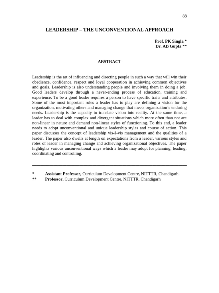 Unconventional Leadership Strategies | PDF | Leadership | Creativity