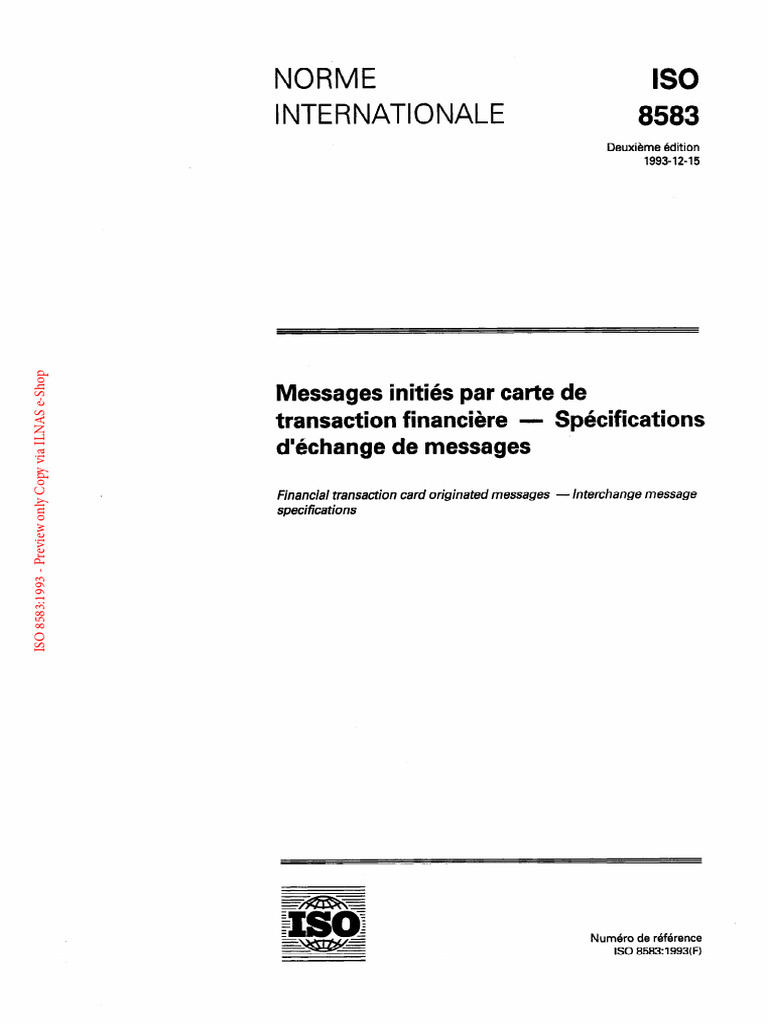 ISO 8583:1993 - Spécifications de messages | PDF | Données ...