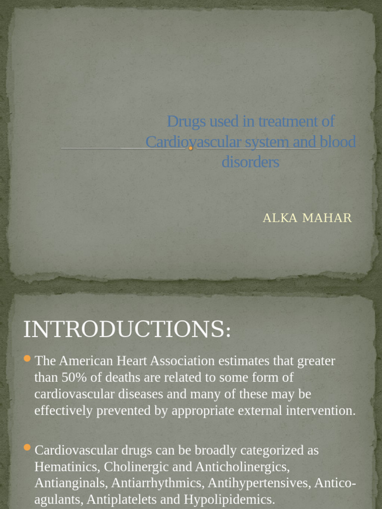 Drugs Used in Treatment of Cardiovascular System and | PDF | Iron | Anemia