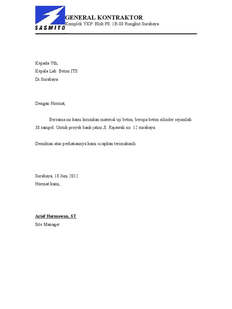 Informasi 7+ Contoh Surat Permohonan Uji Laboratorium | Contoh Surat ...