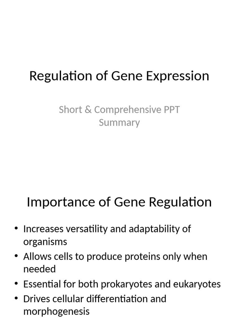 Regulation of Gene Expression Short | PDF