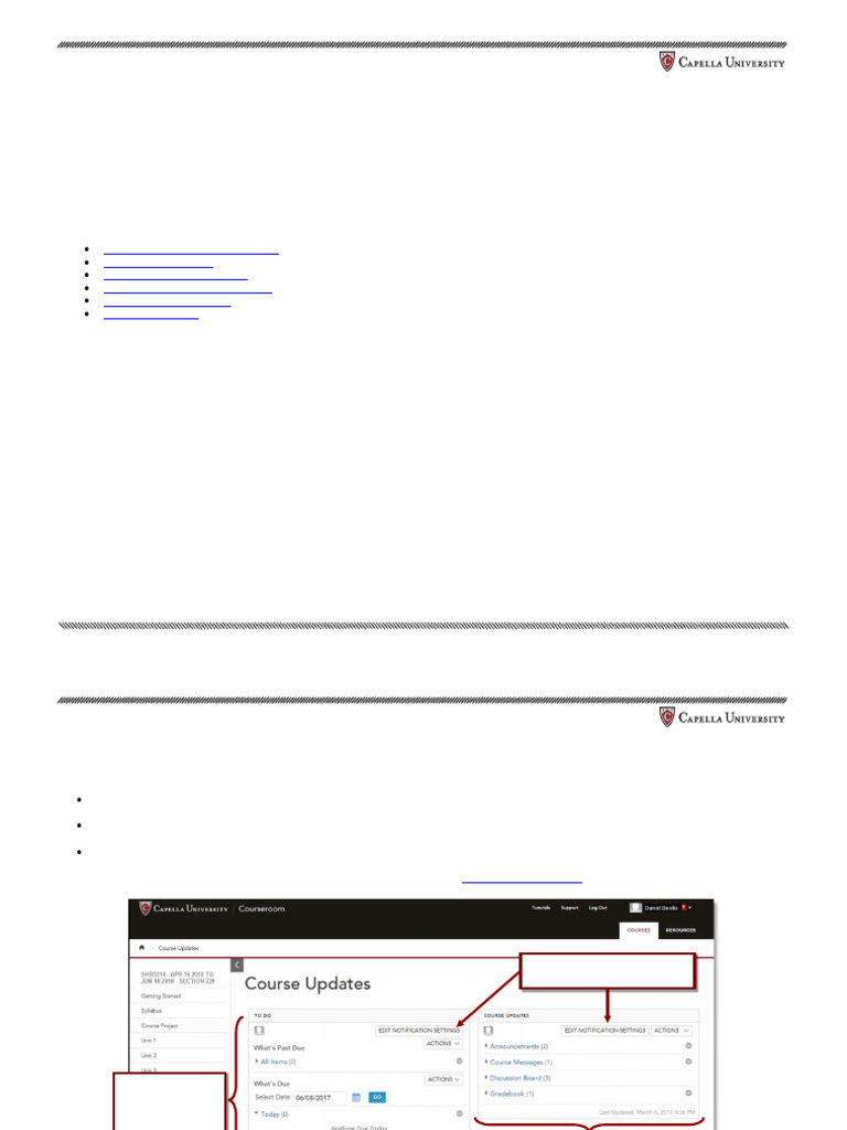 Navigating the Capella Courseroom Guide | PDF | Icon (Computing ...