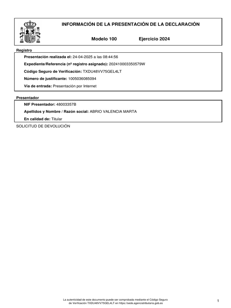 Declaración IRPF 2024: Modelo 100 | PDF | Impuestos | Economias