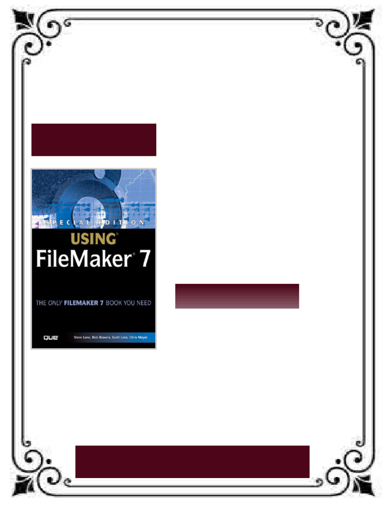 Special Edition Using FileMaker 7 Steve Lane Ebook Student PDF Version ...