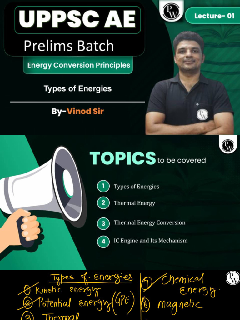 Energy Conversion Principles 01: Class Notes | PDF