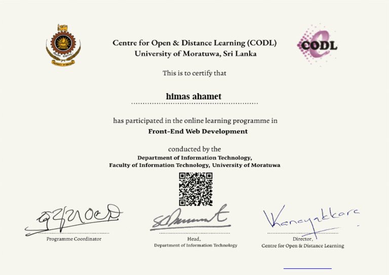 Front-End Web Development E-Certificate | PDF