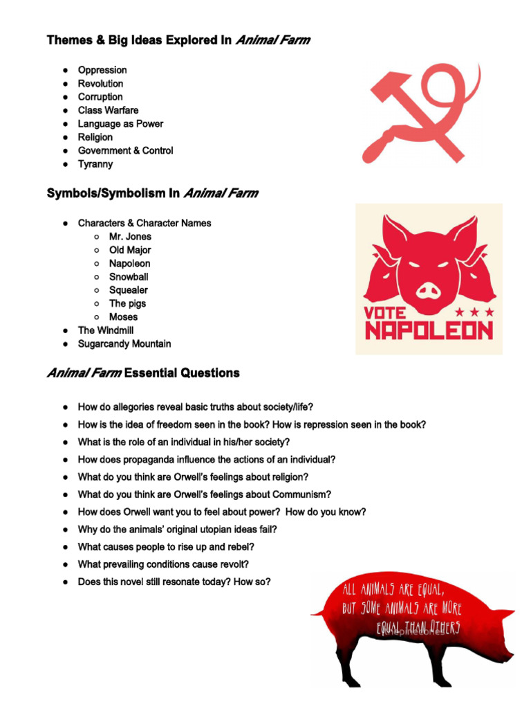 Themes and Symbols in Animal Farm | PDF | Satire