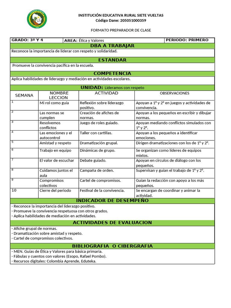 3º Y 4º Ética y Valores P1 | PDF