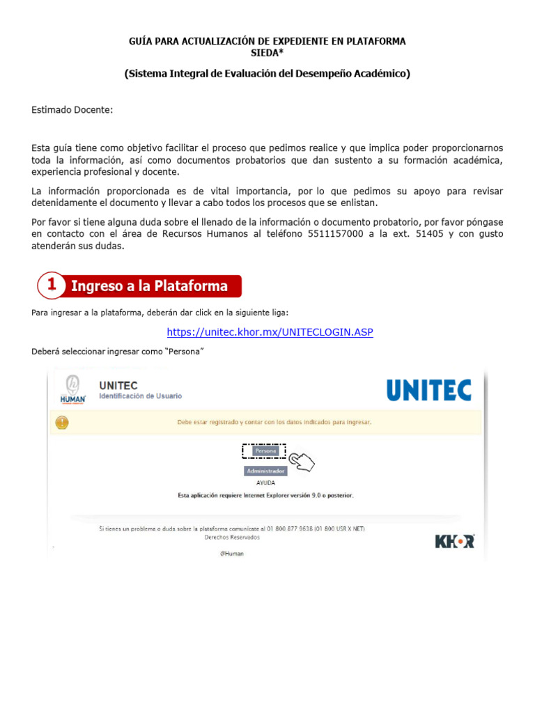 Tutorial SIEDA Docente Nuevo Ingreso | PDF | Titulo academico | Gestión de recursos humanos