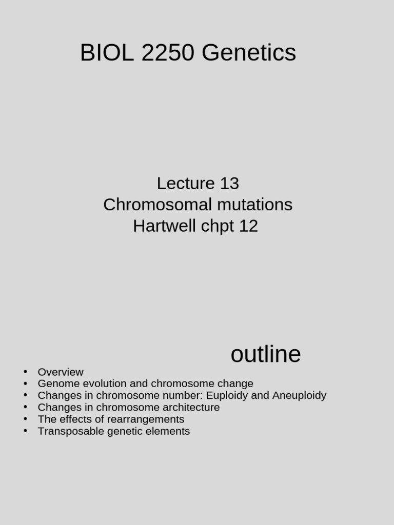 Genetics Chromosome Mutation Lecture | PDF | Chromosome | Genome