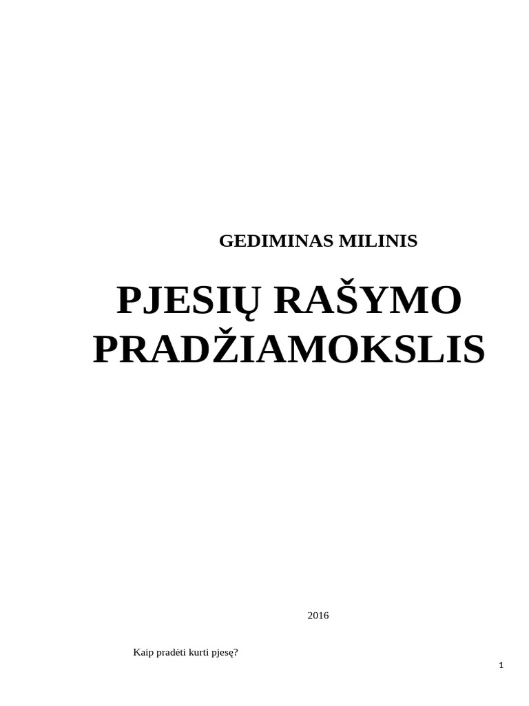 Kaip Pradeti Kurti Pjese | PDF