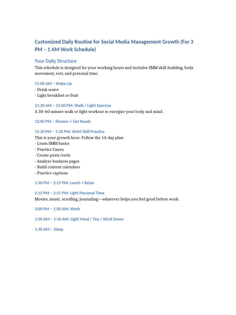Optimized SMM Daily Routine Guide | PDF