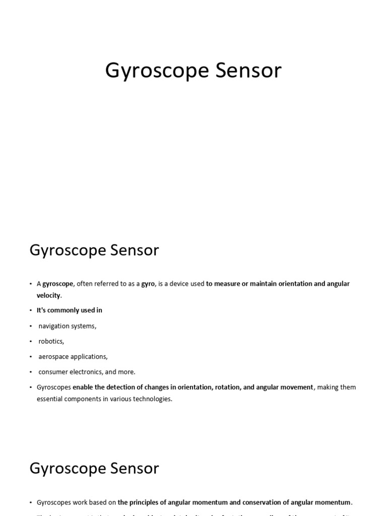 Gyroscope Sensor 54c6897aab287ddb97a2e1ecd9f8409a | PDF | Gyroscope ...