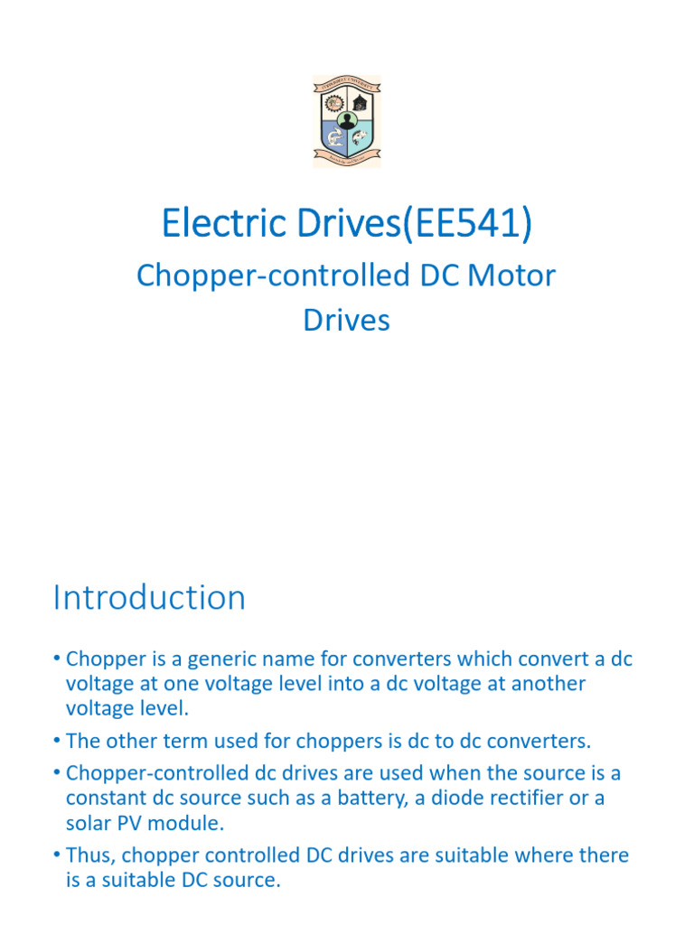 Chopper-Controlled DC Motor Drives | PDF | Direct Current | Inductor