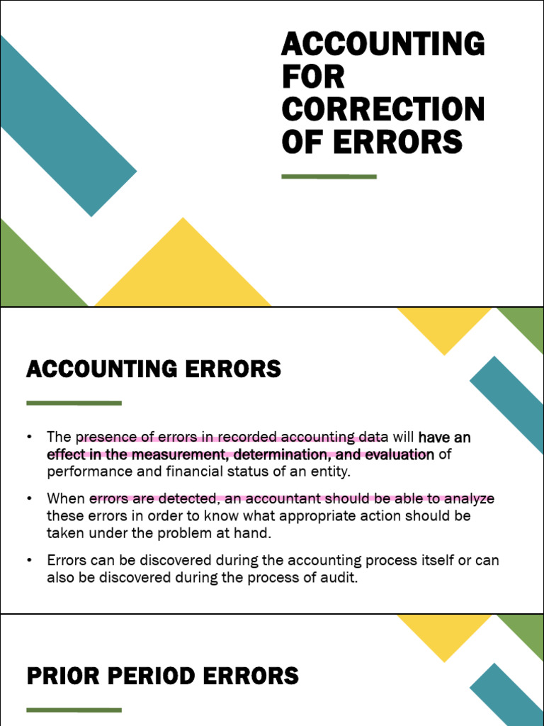 Correcting Accounting Errors Guide | PDF | Cost Of Goods Sold | Debits ...
