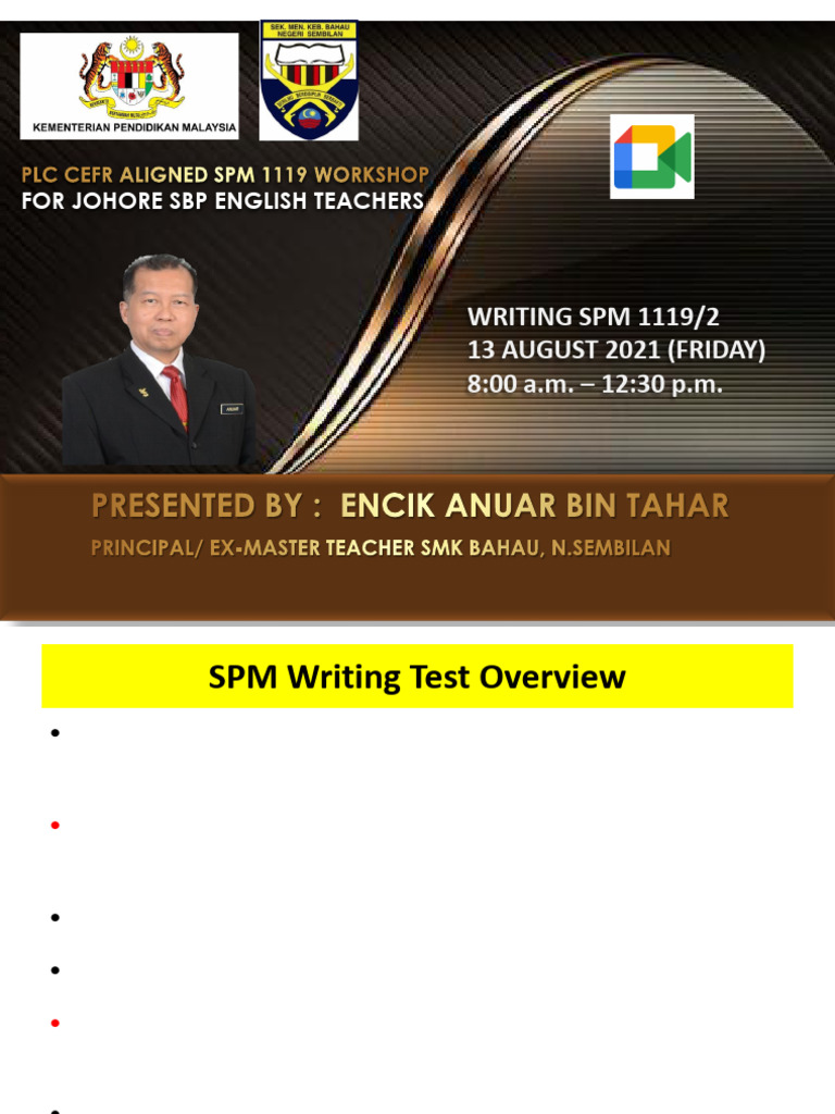 SPM 1119/2 Writing Test Guide | PDF