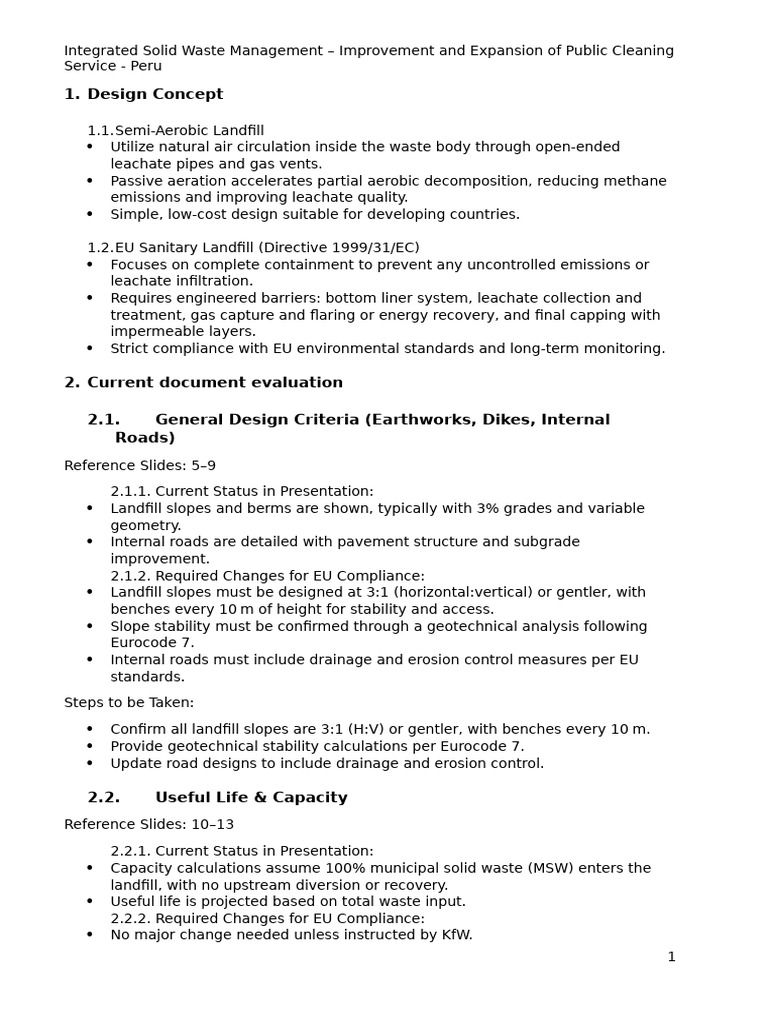 Integrated Solid Waste Management-Peru-Design Standards Evaluation ...