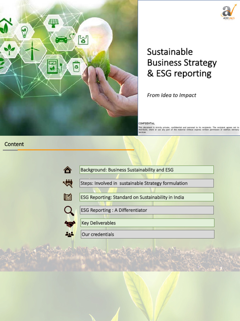 Concept Note on ESG 1702128670 | PDF | Sustainability | Strategic ...