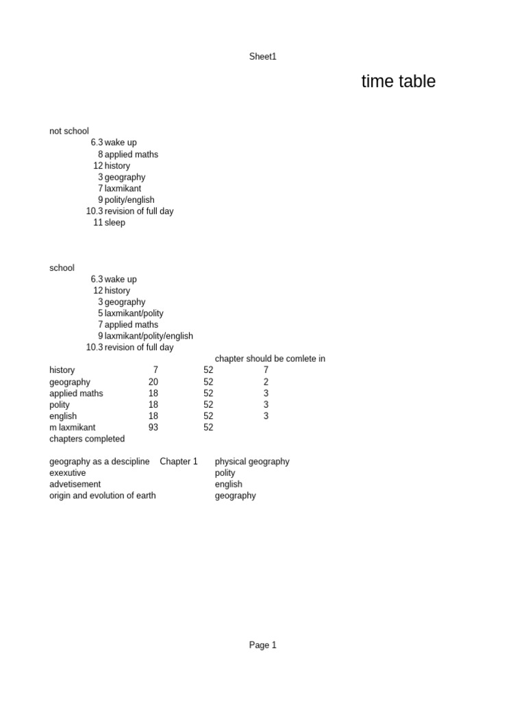 Timetable 11 | PDF