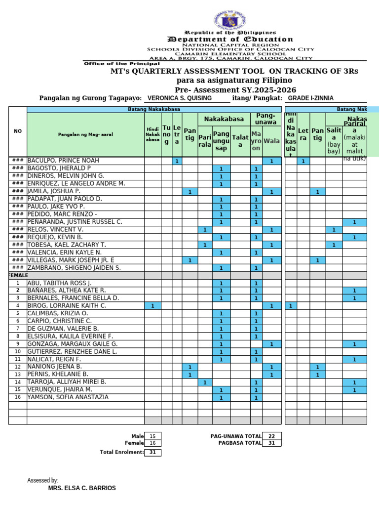 3rs 2q Filipino Zinnia | PDF
