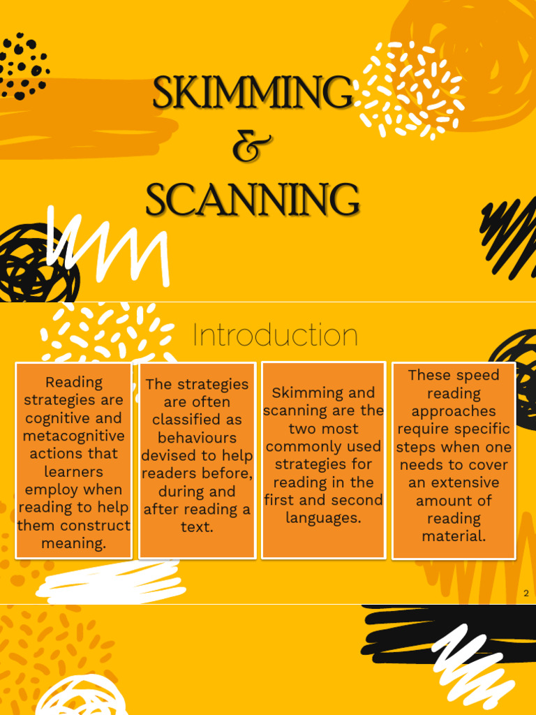 Skimming and Scanning Reading Strategies | PDF | Speed Reading | Learning