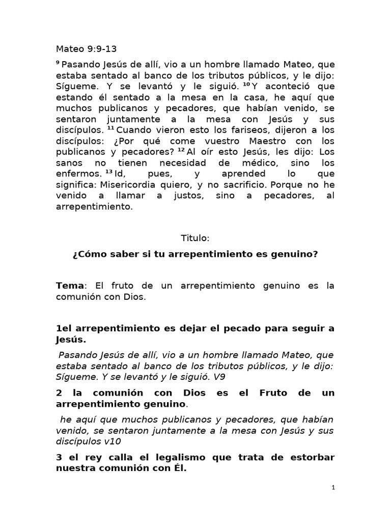 ARREPENTIMIENTO | PDF | Pecado | Jesús