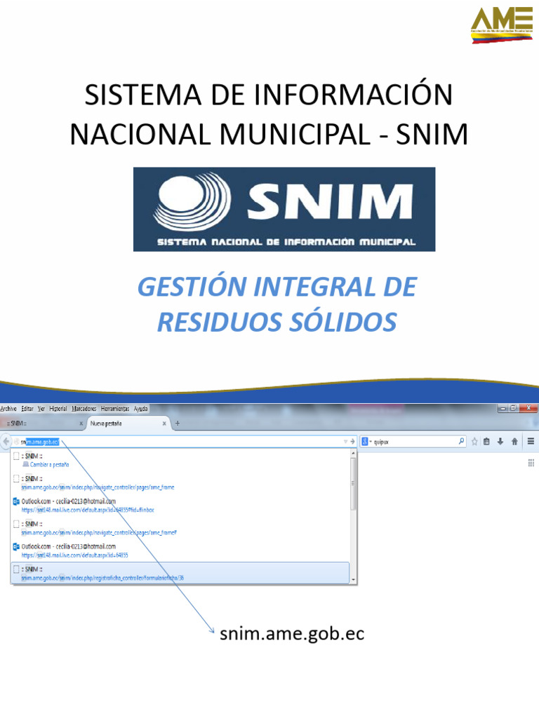 _Presentación SNIM RESIDUOS SÓLIDOS | PDF