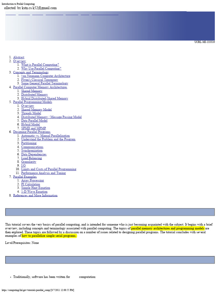 Introduction to Parallel Computing | PDF | Parallel Computing | Central Processing Unit
