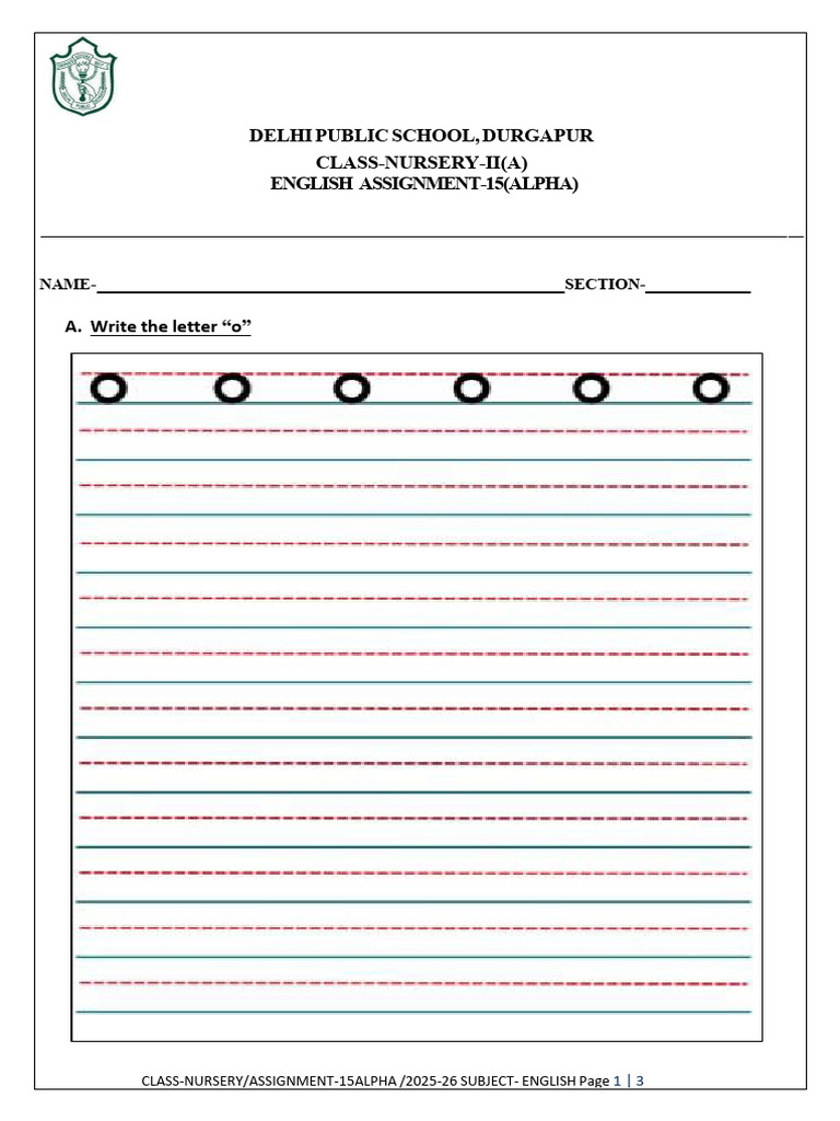 Nursery English and Math Assignments | PDF