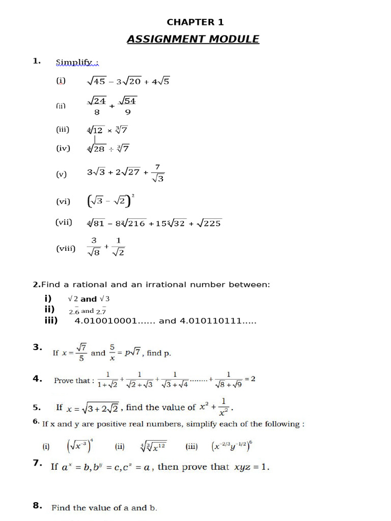 1. Ladder Worksheet Chapter 1 | PDF