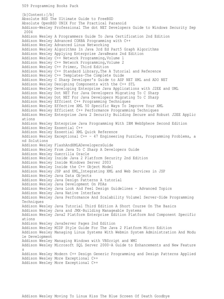 509 Programming Books Pack | PDF | Oracle Database | Java (Programming Language)