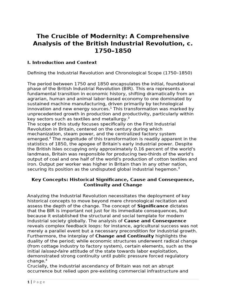 British Industrial Revolution Overview | PDF | Spinning (Textiles ...