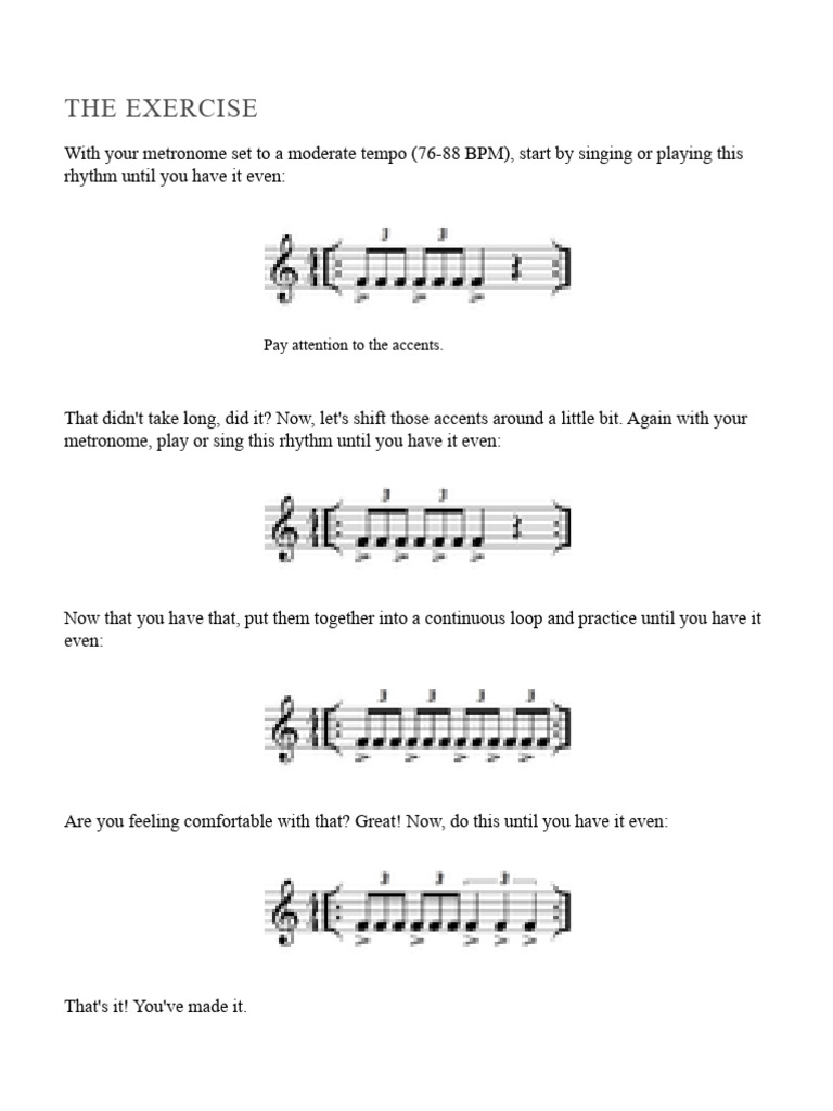 The Ultimate Quarter Note Triplet Exercise - Adrian L. Quince | PDF