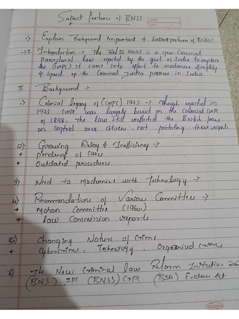 BNSS Notes | PDF